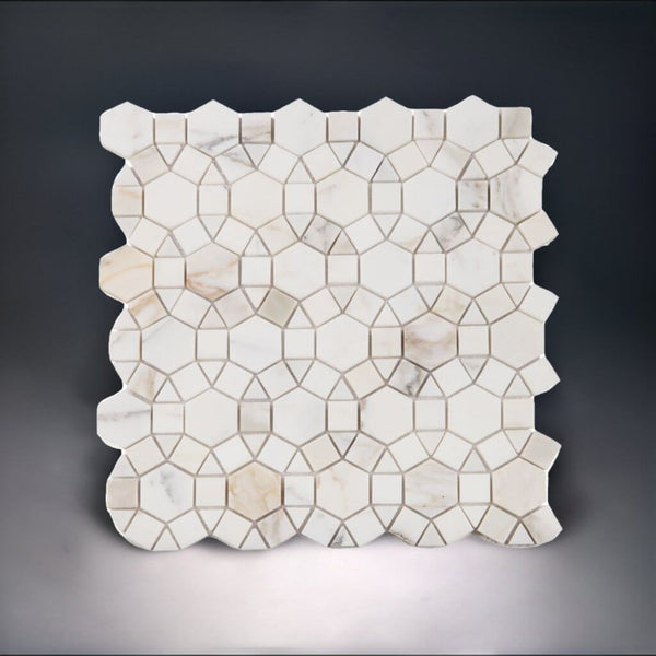 Aether Calacatta 11.5x12 Mosaic - Honed Marble Tile