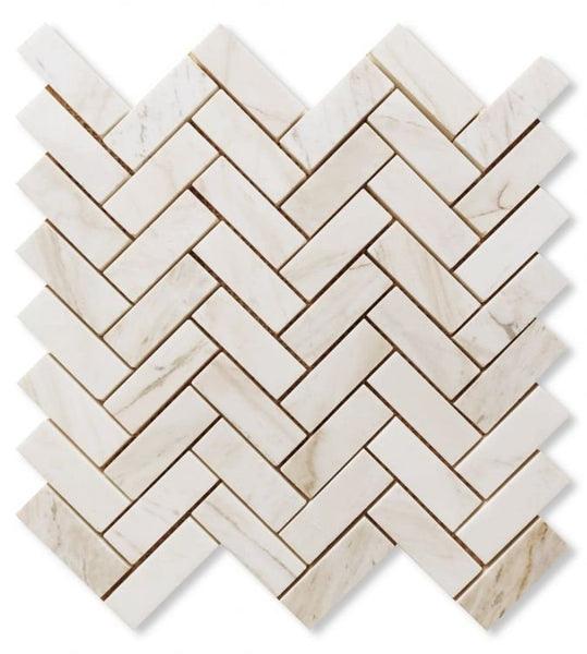 Herringbone Wooden White Honed 12 x 12